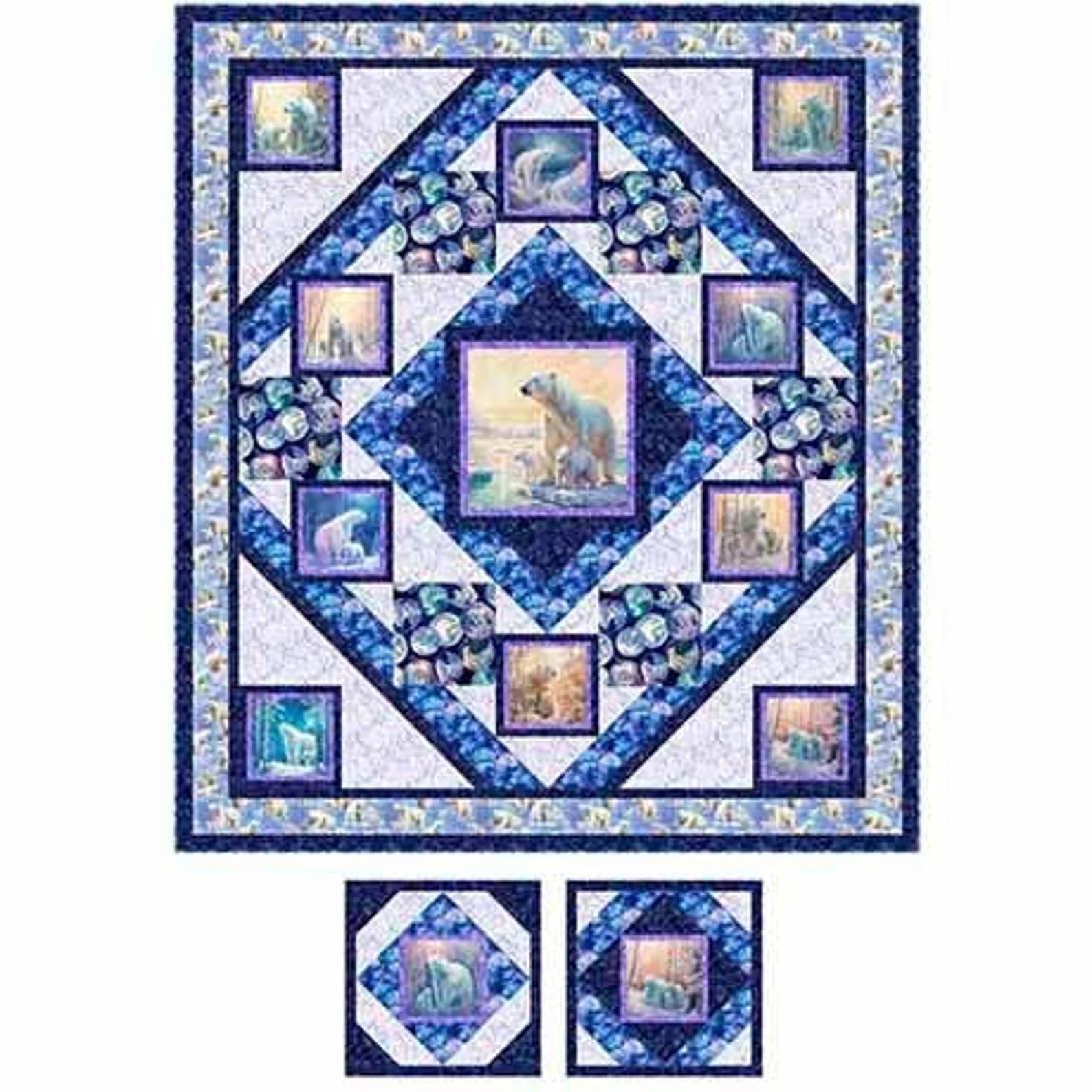 Aurora Polar Bear Quilt Kit by QT Fabrics - 72x82 + Pillows – The ...